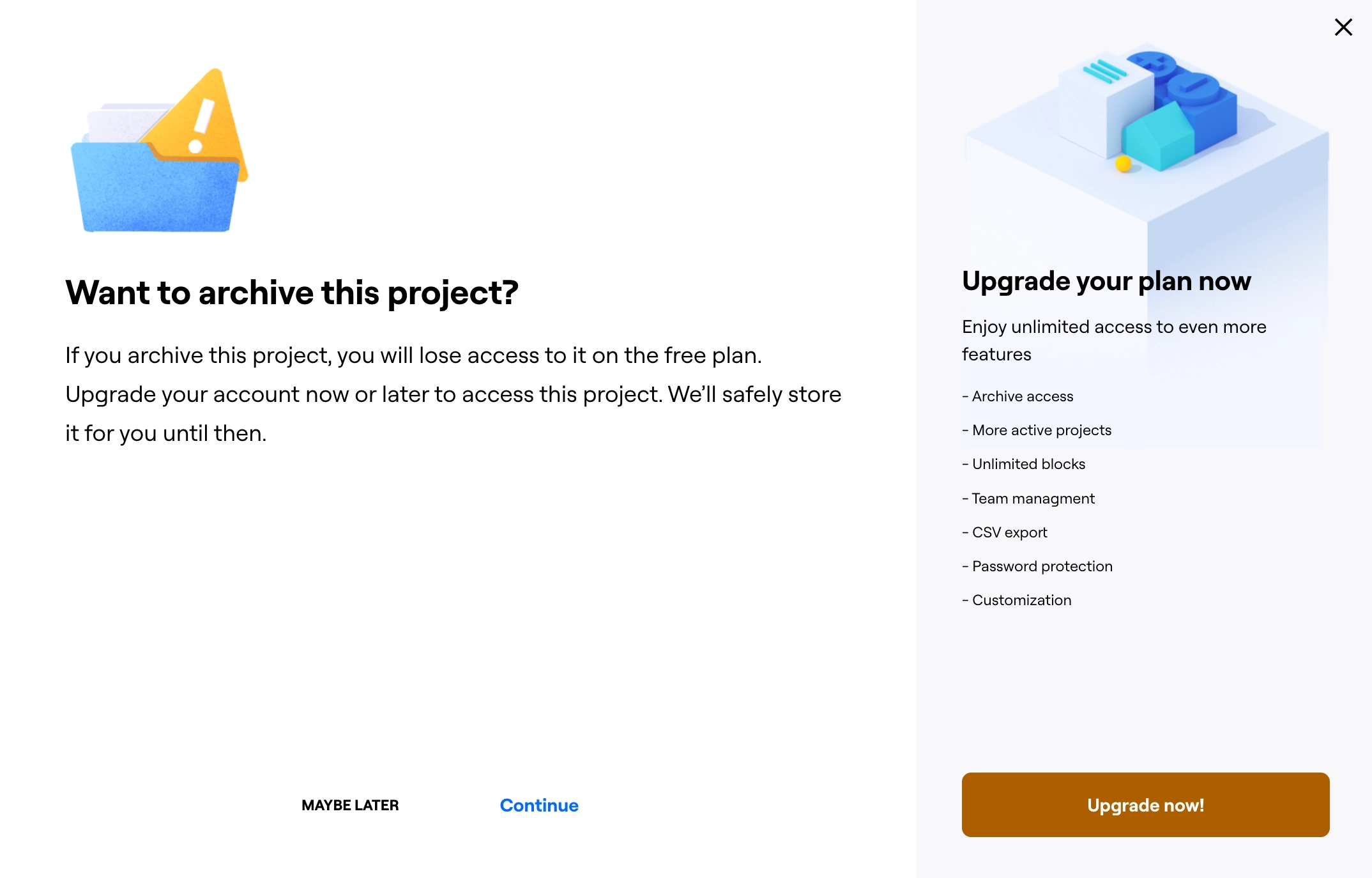 How to archive and unarchive projects – Maze Help