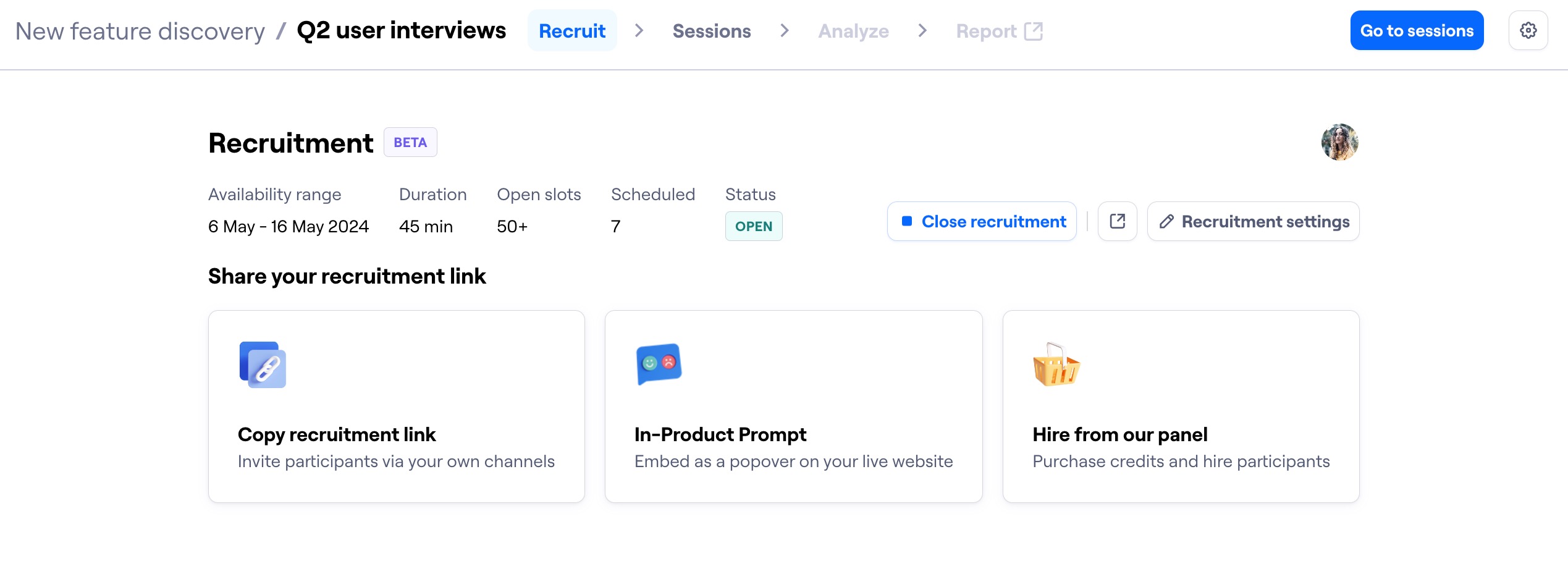 Recruiting participants for moderated interview studies – Maze Help