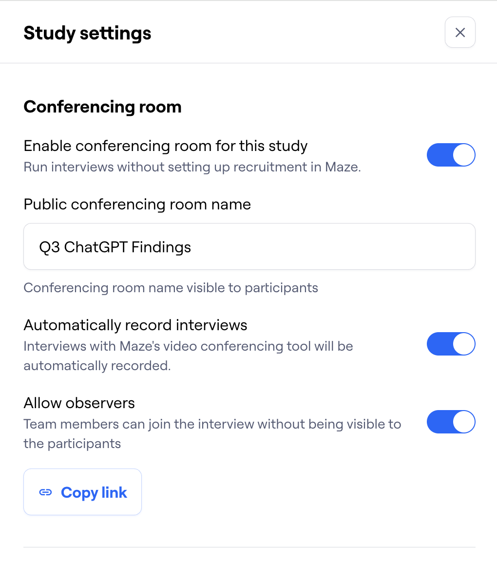 Study Conferencing Rooms – Maze Help
