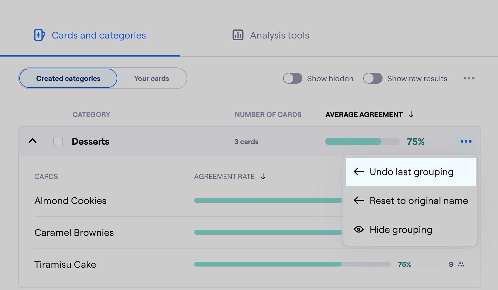 Open card sorting results – Maze Help